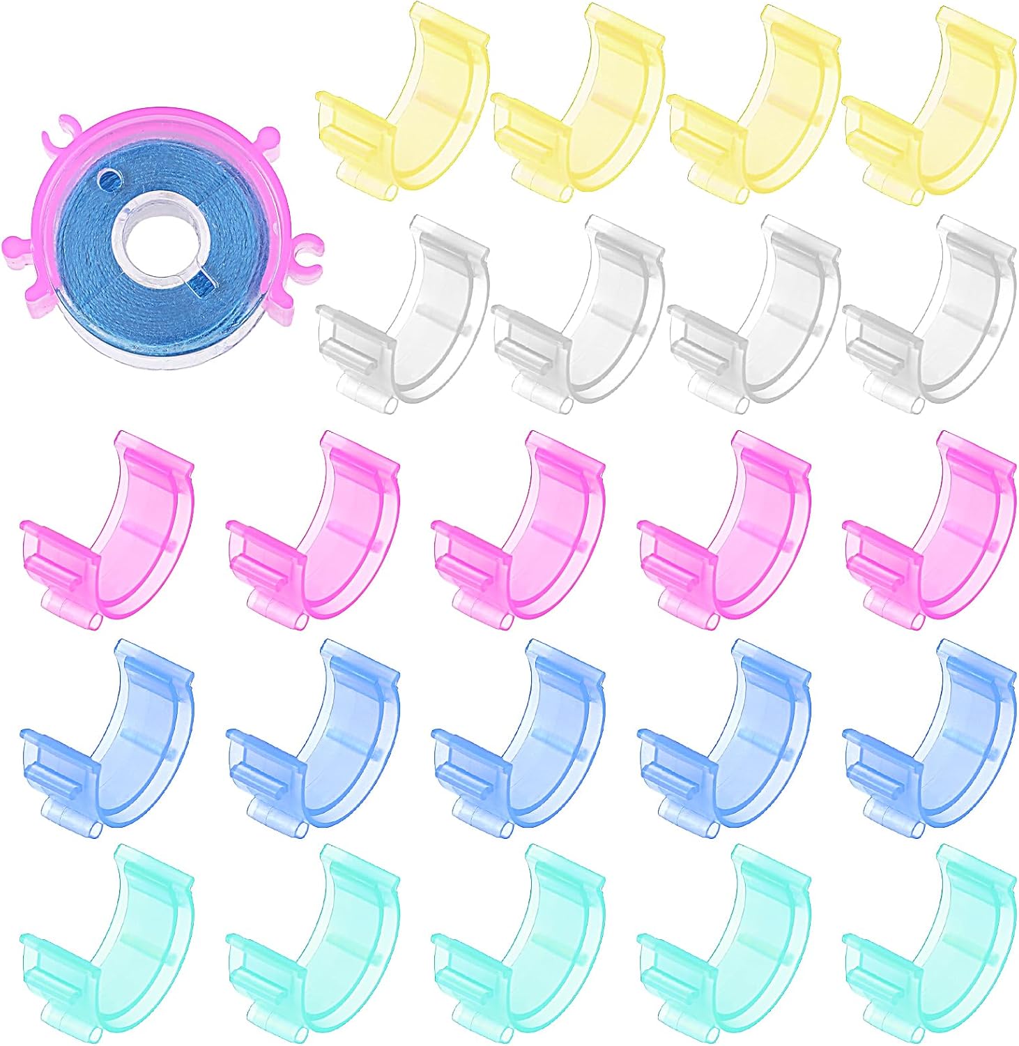 Amazon.com: 80pcs Sewing Bobbin Clips, Clear Thread Clips Holder Tool ...
