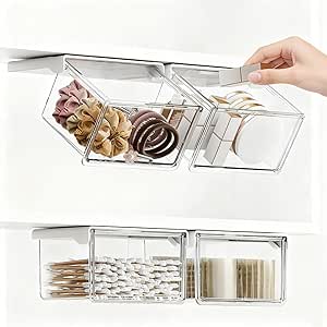 Amazon.com: 2 PCS Under Desk Drawers Slide Out Organizer with 33° Tilt ...