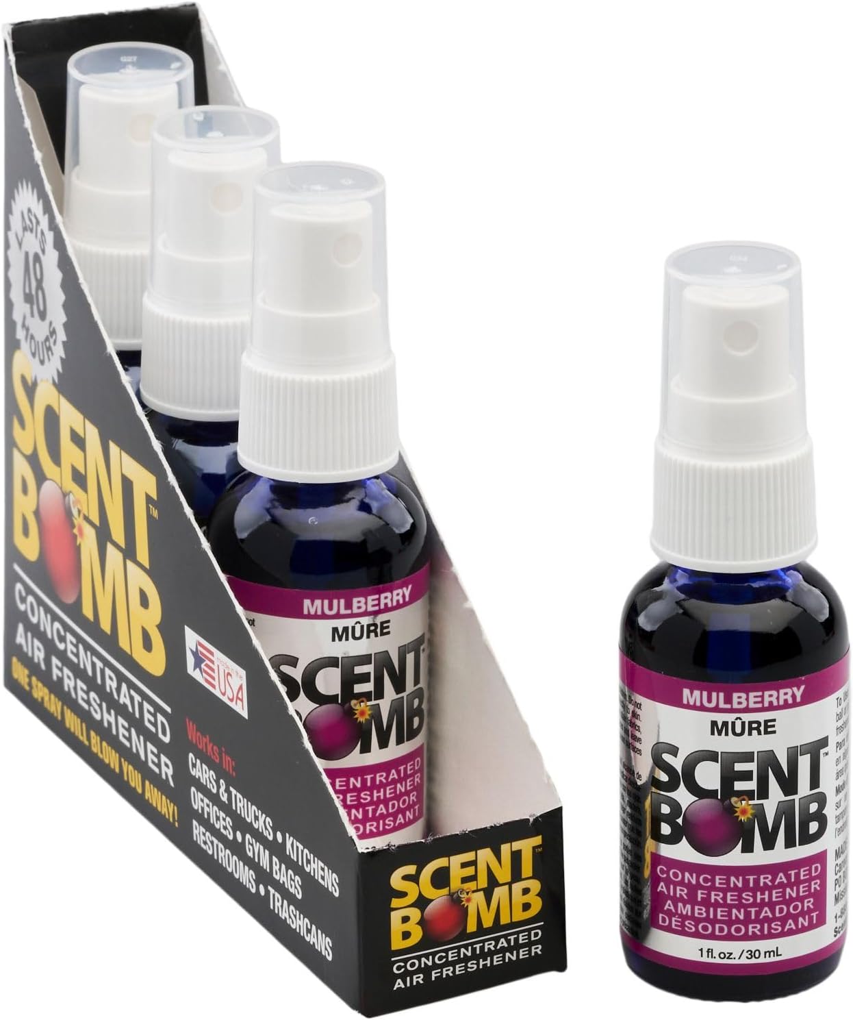 Amazon.com: Scent Bomb Air Freshener - Mulberry 1 oz Spray - 4 Count ...