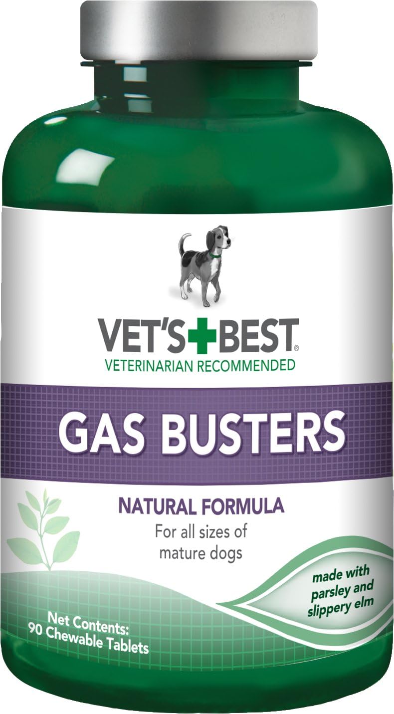 Amazon | Vet's Best Natural Formula Gas Busters Parsley Slippery Elm ...