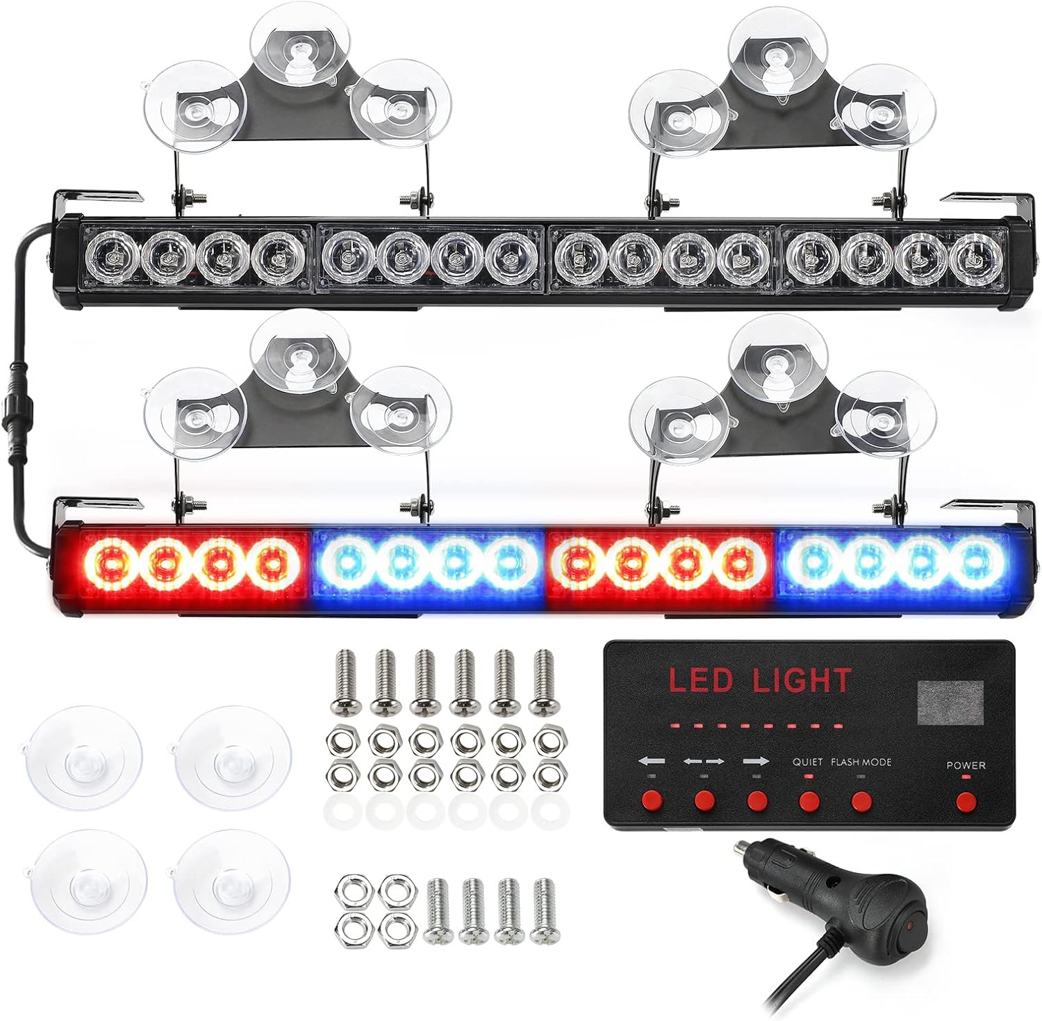 Amazon.com: Partsam 32LED Emergency Dual Strobe Light Bar w/Digital ...