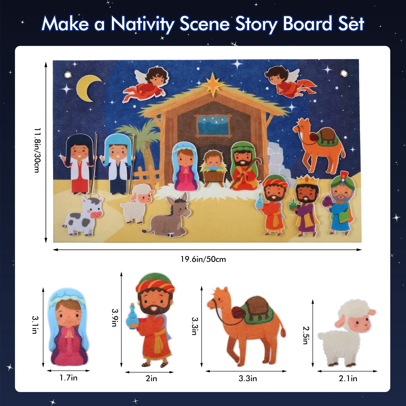 Snapklik.com : Remerry Christmas Nativity Felt Story Board Set For ...