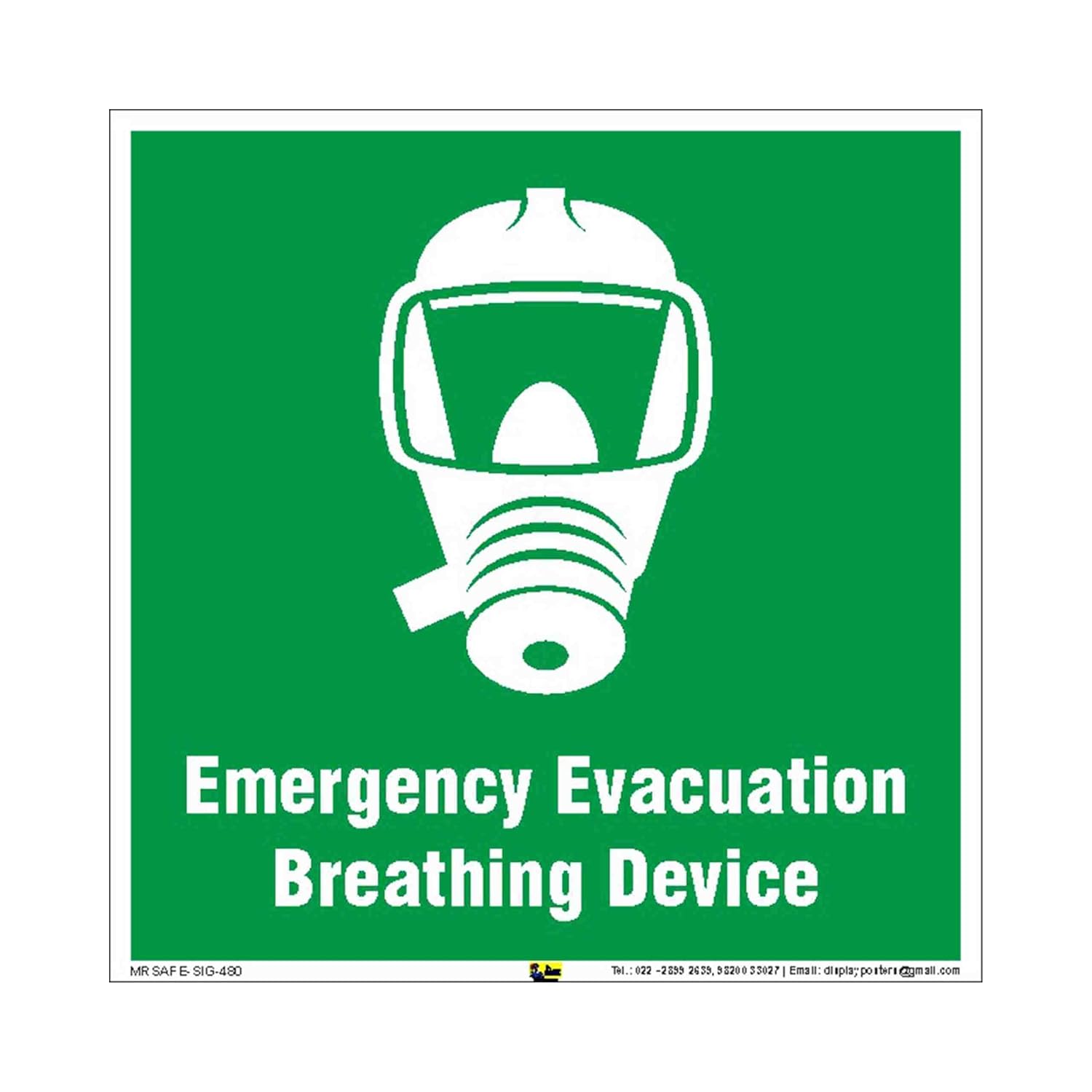 Mr. Safe Emergency Evacuation Breathing Device Sign PVC Sticker (8 Inch ...