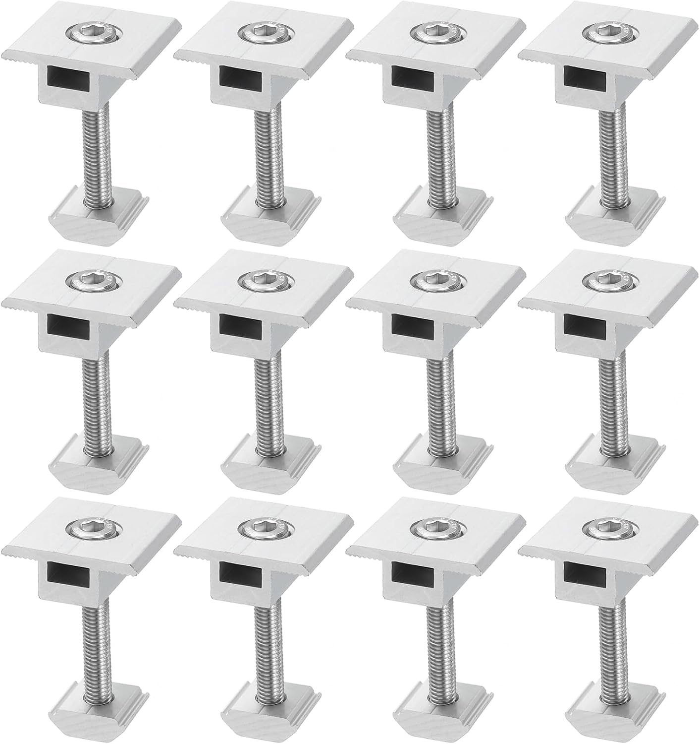 Amazon.com: uxcell 12Pcs Solar Panel Middle Clamp, 45mm Aluminum Solar ...