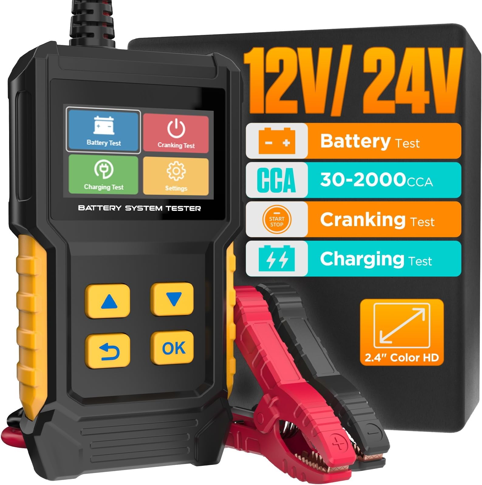 Amazon.com: UHANBUT 12V Car Battery Tester with LCD Screen & Indication ...