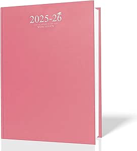 2025-2026 A4 Week to View Diary Pink Academic Case-Binding Week to View ...
