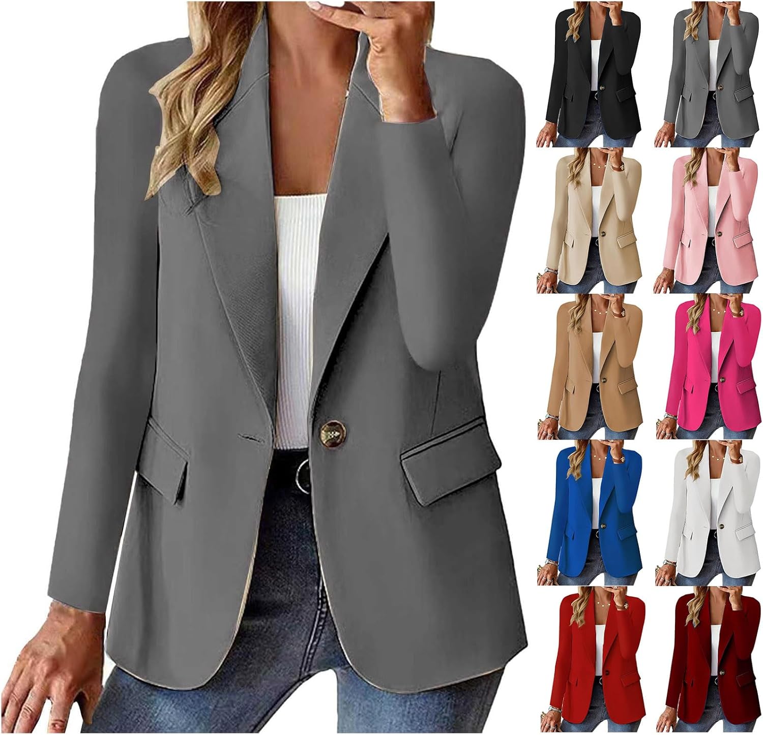 Rianclud Women Blazers for Work Casual Business Office Blazer Jackets ...
