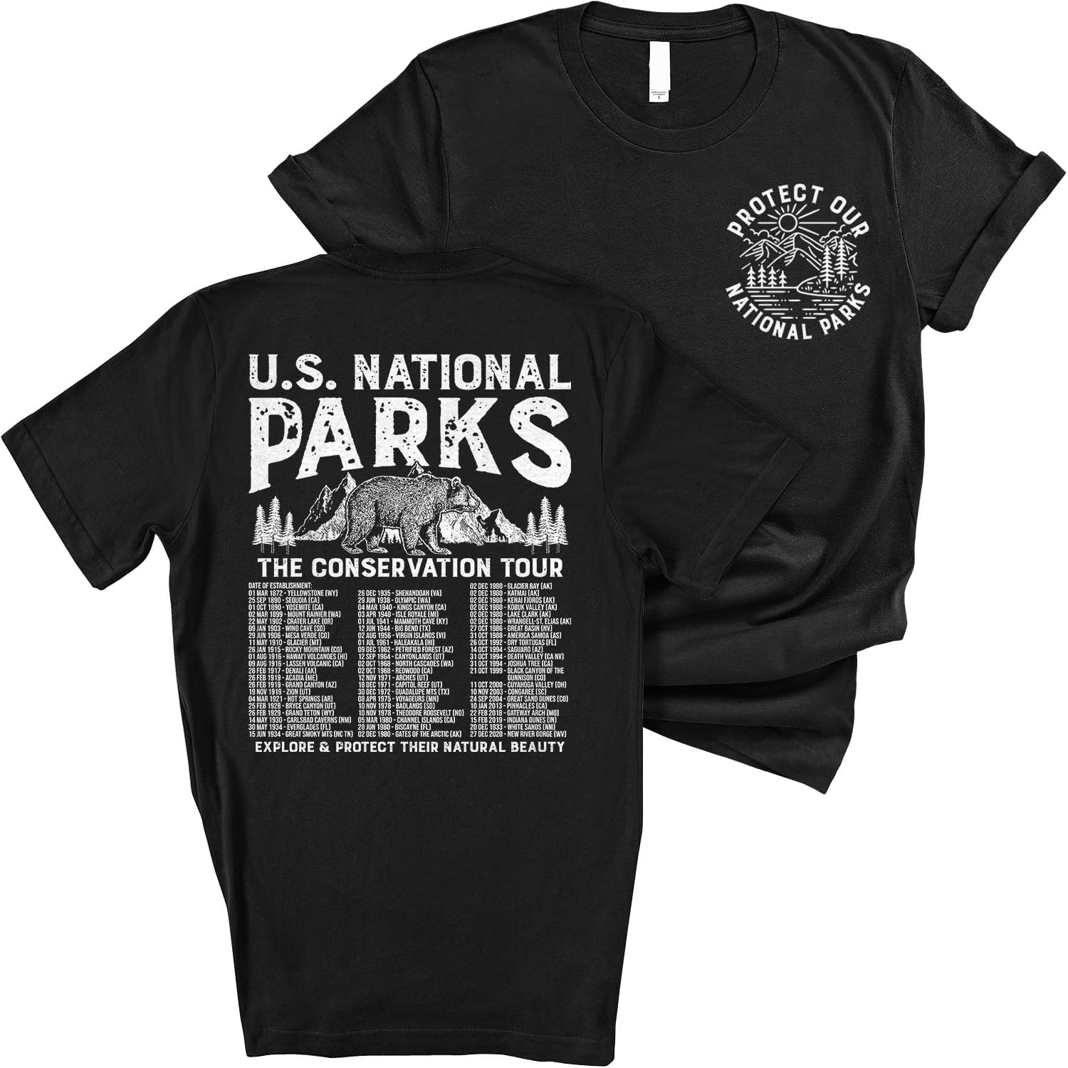 Amazon.com: National Park Shirt - All National Parks Shirt, 63 US ...