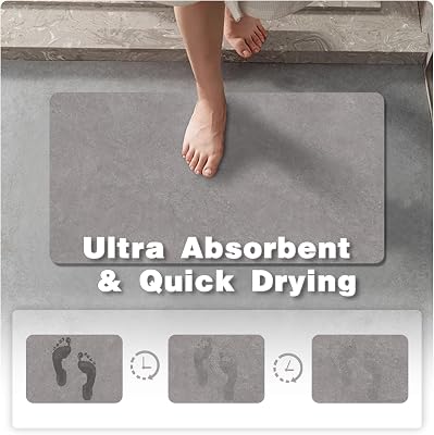 Amazon.com: Bathroom Mat Quick Dry, Bathroom Rugs Non Slip Washable ...