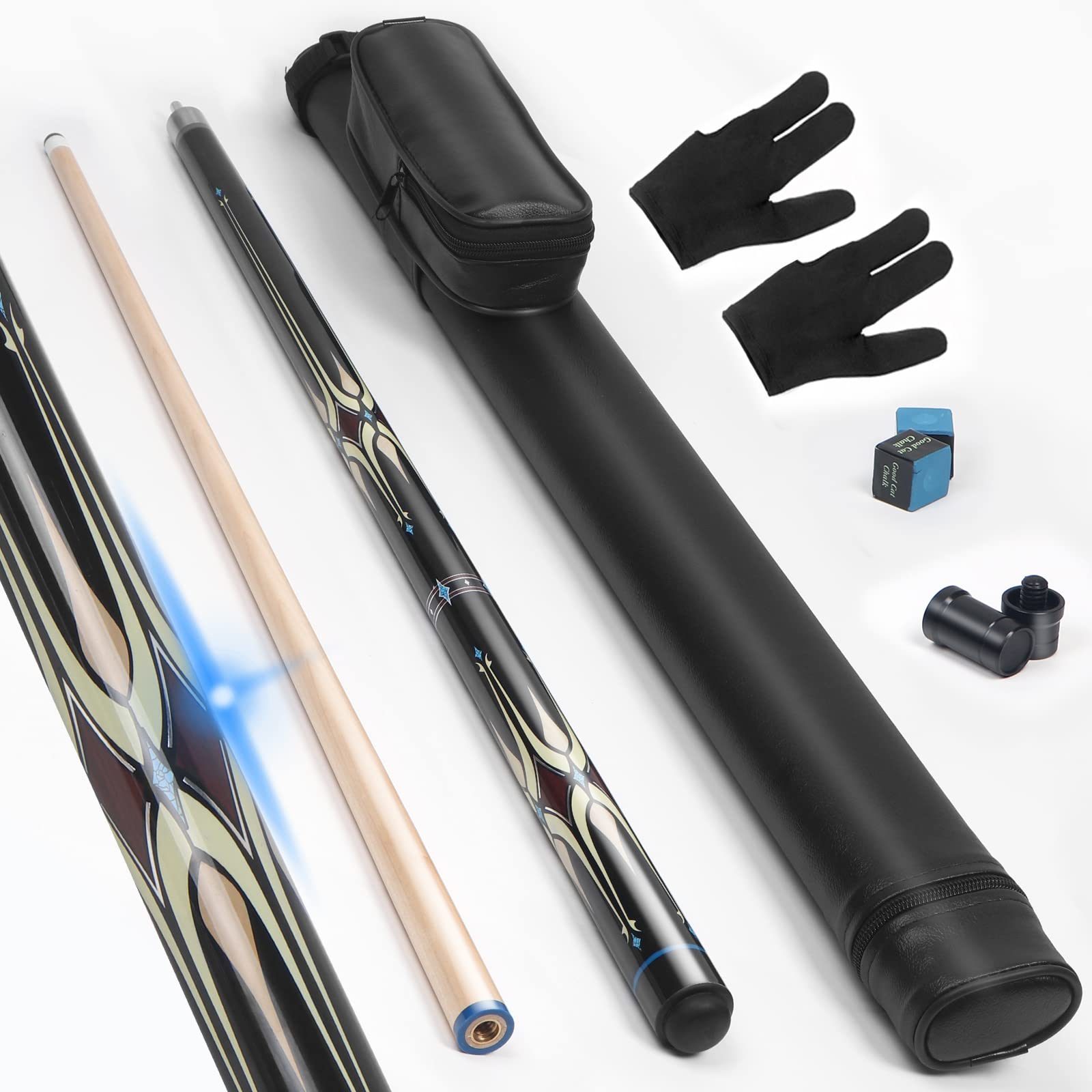 Snapklik.com : Lotmusic Pool Stick Set,58 Inch 19Oz Professional Pool ...