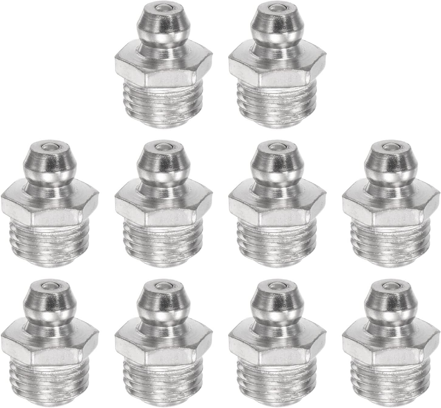 Amazon.com: uxcell Nickel-Plated Iron Straight Grease Fitting M10 x 1mm ...