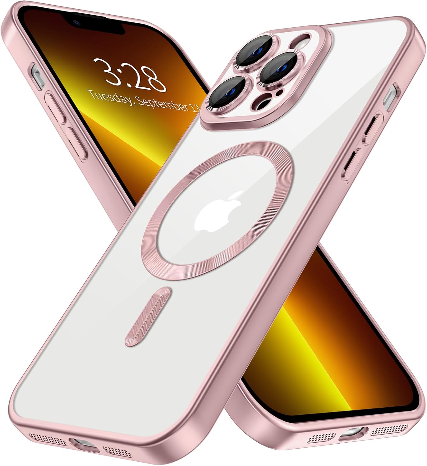 Amazon.com: Hython Magnetic Clear for iPhone 13 Pro Max Case with Camera Lens Protector ...