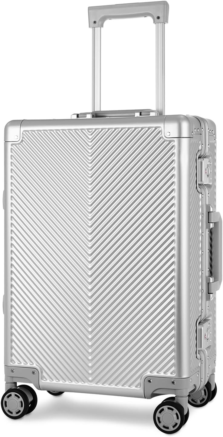 Amazon.com | LARVENDER Aluminum Carry On Luggage Hard Shell Luggage ...