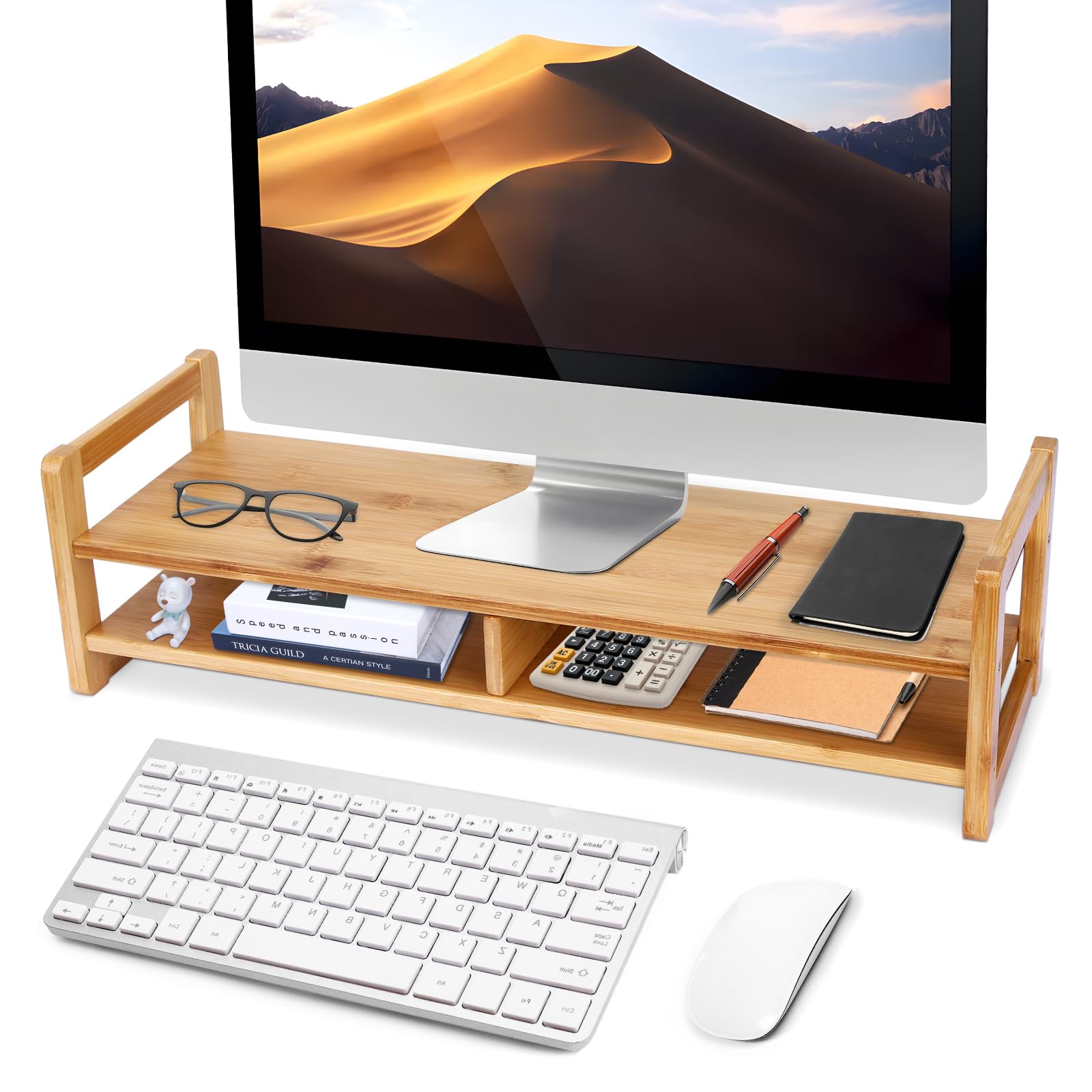 Snapklik.com : YGYQZ Computer Stand Monitor Stand Riser For Desk, 2 ...