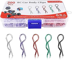 Amazon.com: FriHobby 200 PCS Universal Bent RC Body Clips Colorful R ...