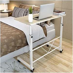 Amazon.com: POCHY Overbed Table Adjustable Height Side Table Lockable ...