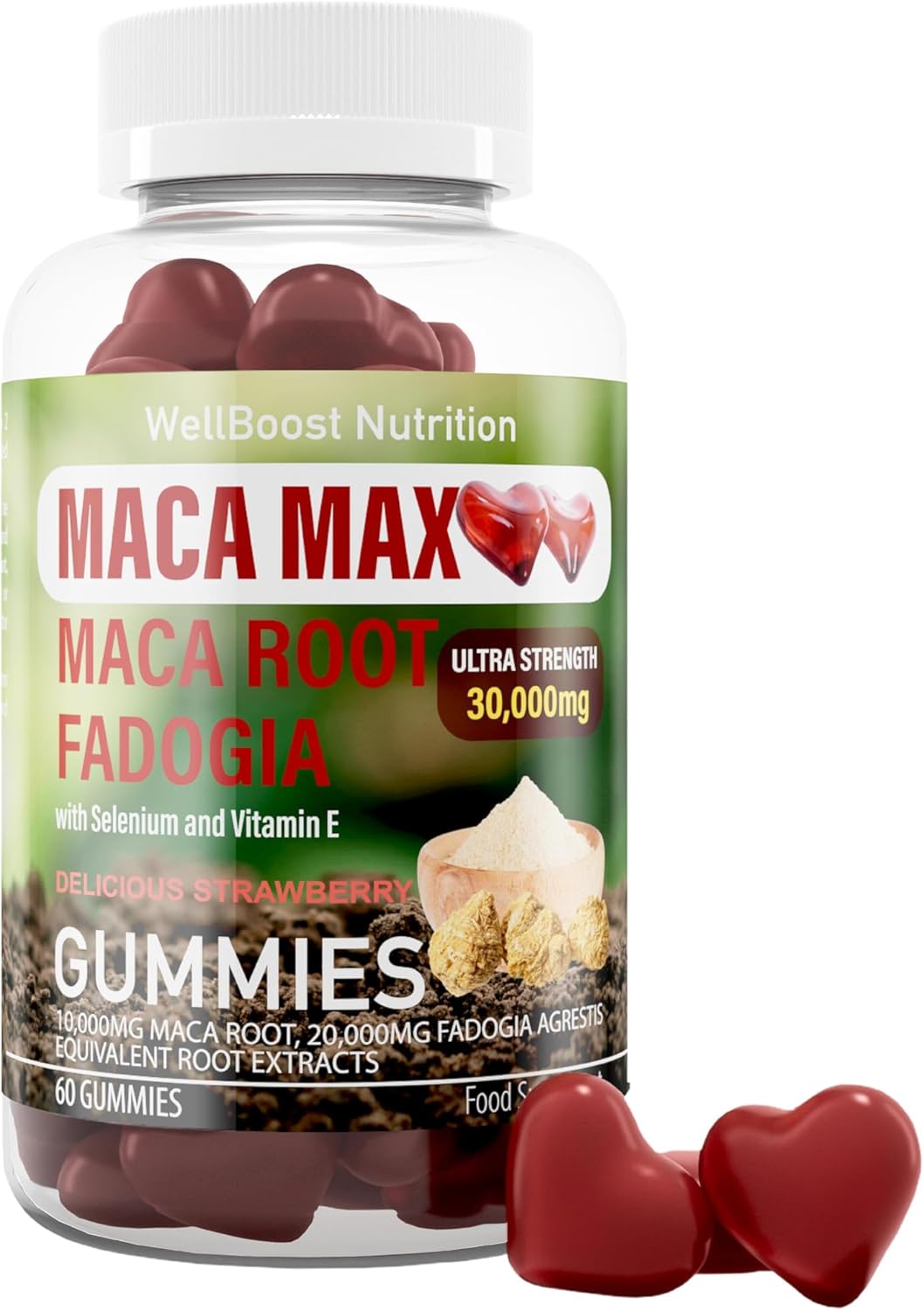 Maca MAX -Ultra Strength (30,000mg Equivalent Extracts) Maca Root, Fadogia Root, Selenium, VIT E ...