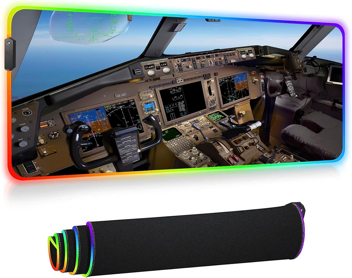 Amazon.com: Gaming Mouse Pads Large RGB Aircraft Cockpit Mouse Pad ...