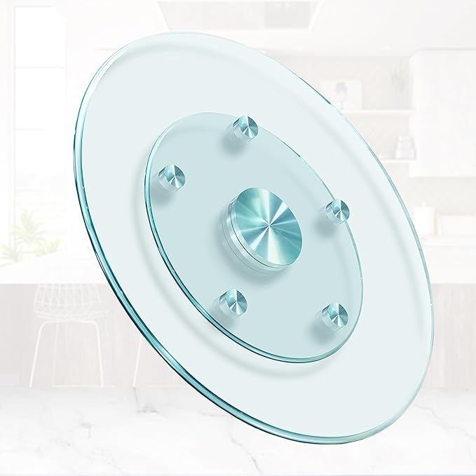 Amazon.com - 28'' Glass Lazy Susan Turntable Dining Table, 360° Large ...
