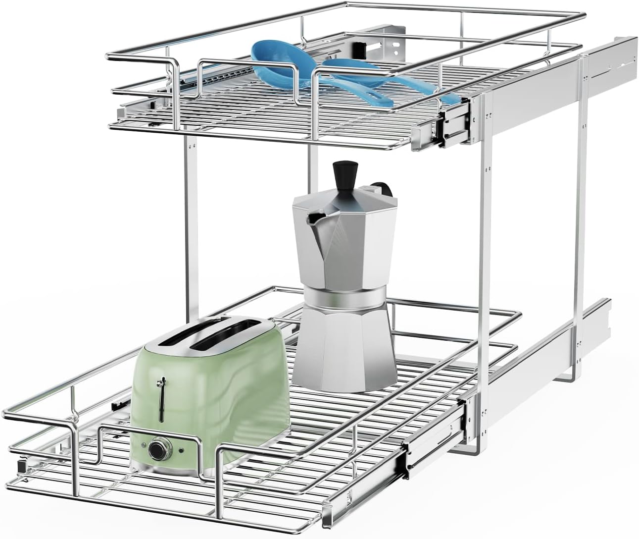 Amazon.com: homdiy 2 Tier Pull Out Cabinet Organizer, 18" W x 21" D ...