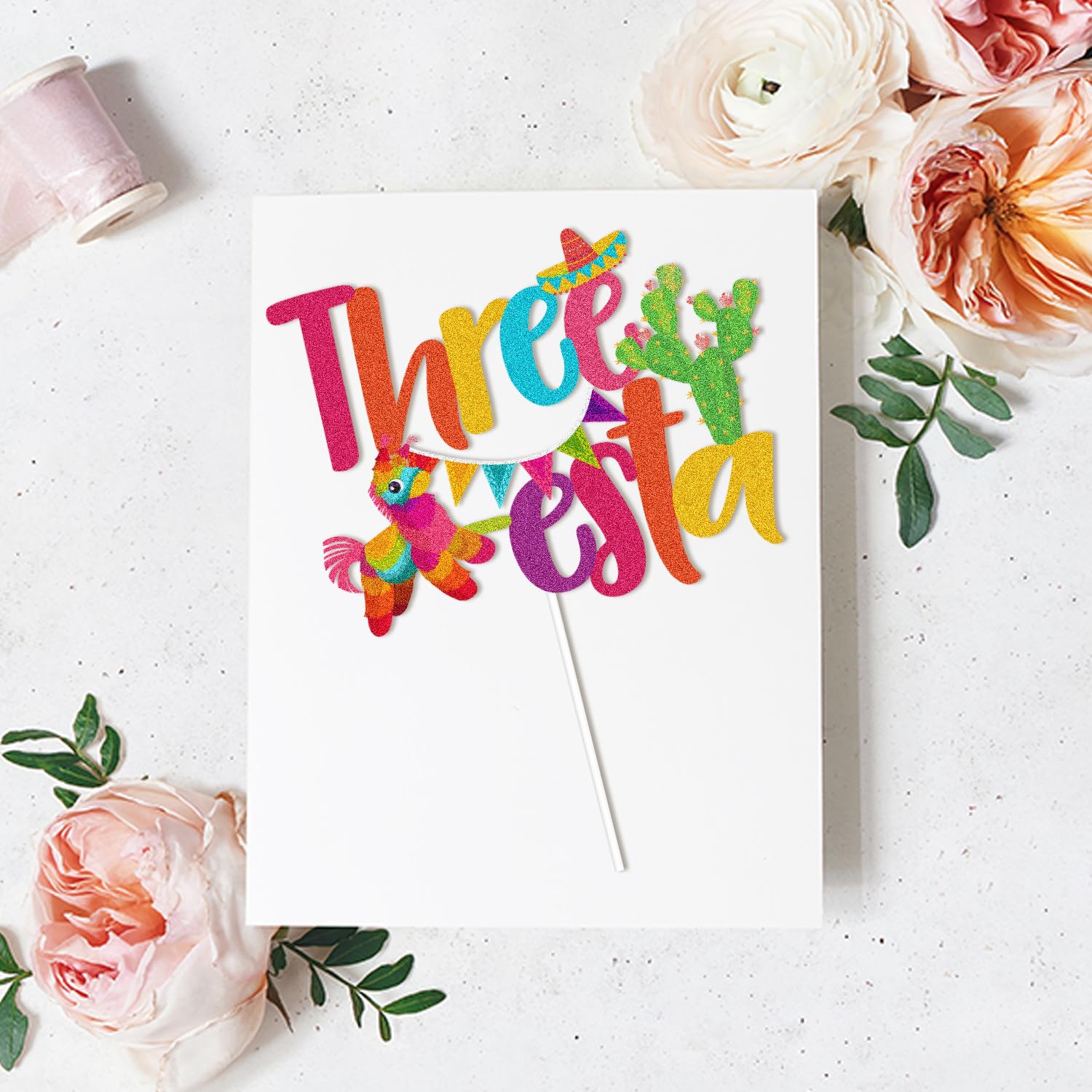 Snapklik.com : Three-esta Happy 3rd Birthday Cake Topper - Mexican ...