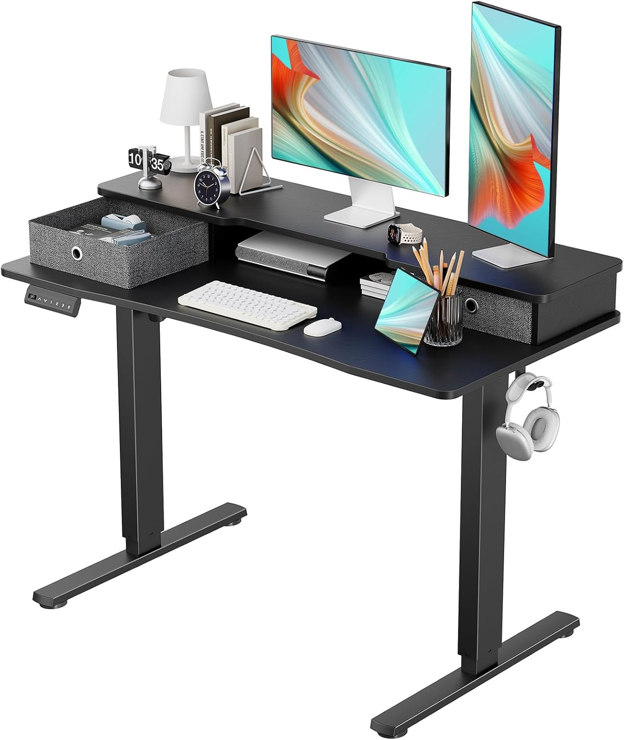 Amazon.com: ANTONIA Electric Standing Desk with Drawers Height ...