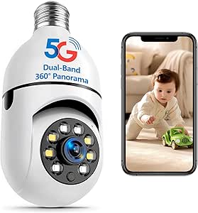 Amazon.com : 5G&2.4G Wifi Light Bulb Security Camera Wireless Outdoor ...