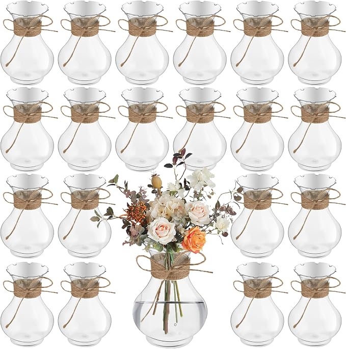 Amazon.com: Bokon 5.7" Plastic Small Vases for Centerpieces, Plastic ...