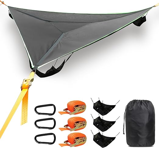 Amazon.com : ISTATSO Camping Hammock, 13 Ft Triangle Hammock Multi ...