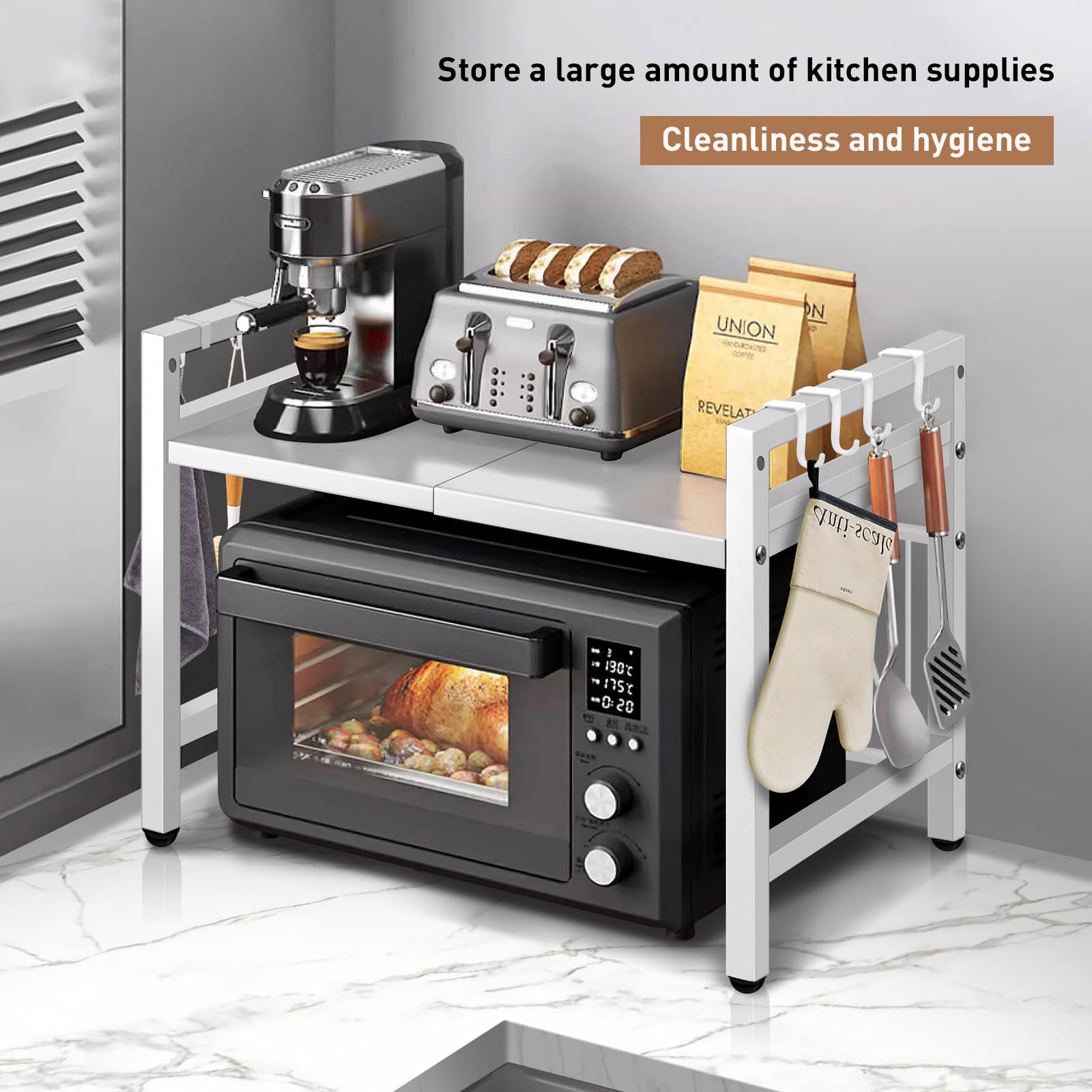 Snapklik.com : Zamfoot White Microwave Stand