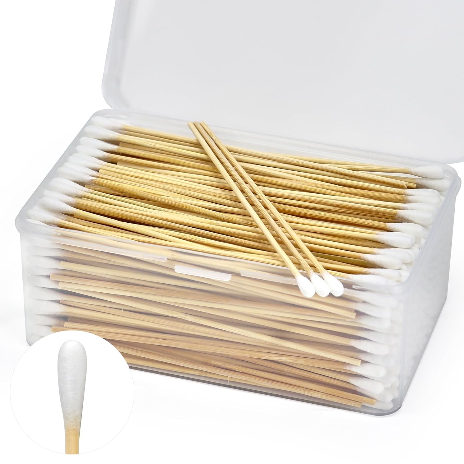 Amazon.com : 500PCS 6" Long Cotton Swabs in Storage Box - Strong Cotton ...