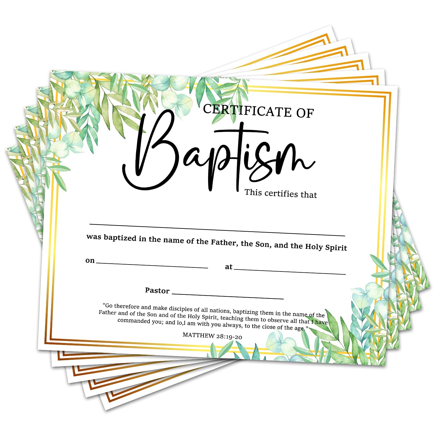 Buy 25 Baptism Certificates for Church Baby Dedication Certificate Baby ...