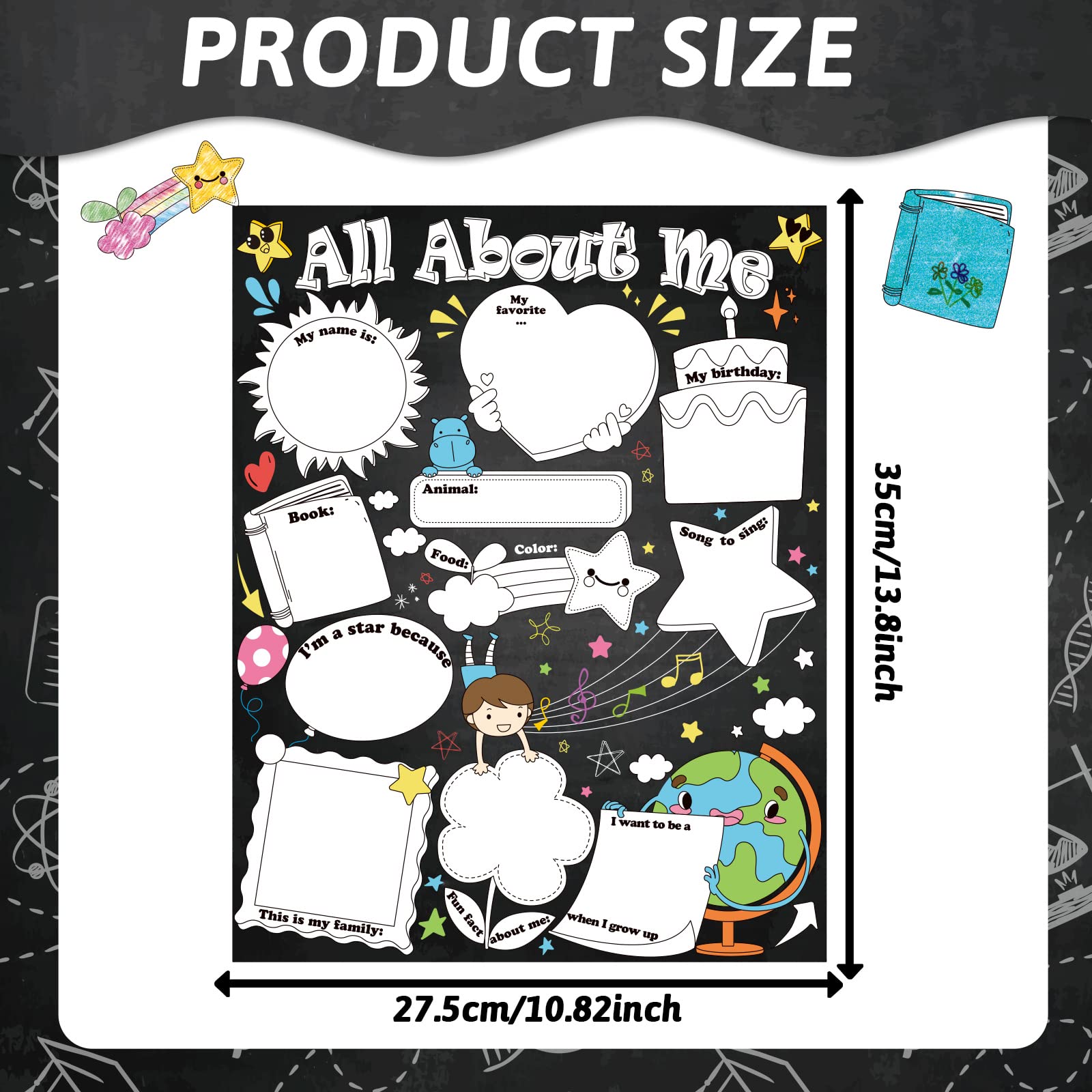 Snapklik.com : 40 Black & White Read All About Me Posters Star Students ...