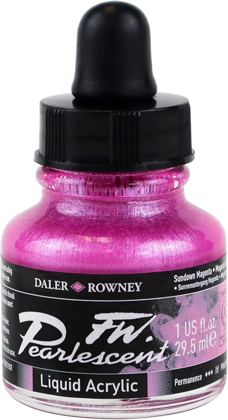 Amazon.com: Daler-Rowney FW Pearlescent Acrylic Ink Bottle Sundown ...