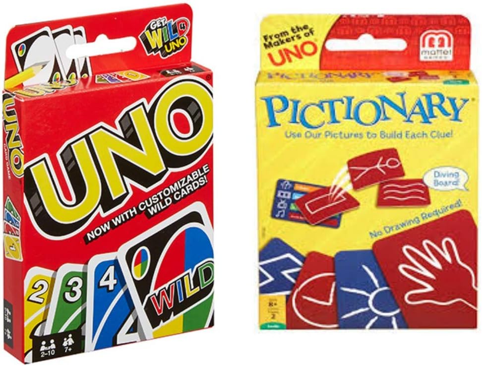 Family Time Fun Card Games UNO and Pictionary Bundle : Amazon.com.au ...
