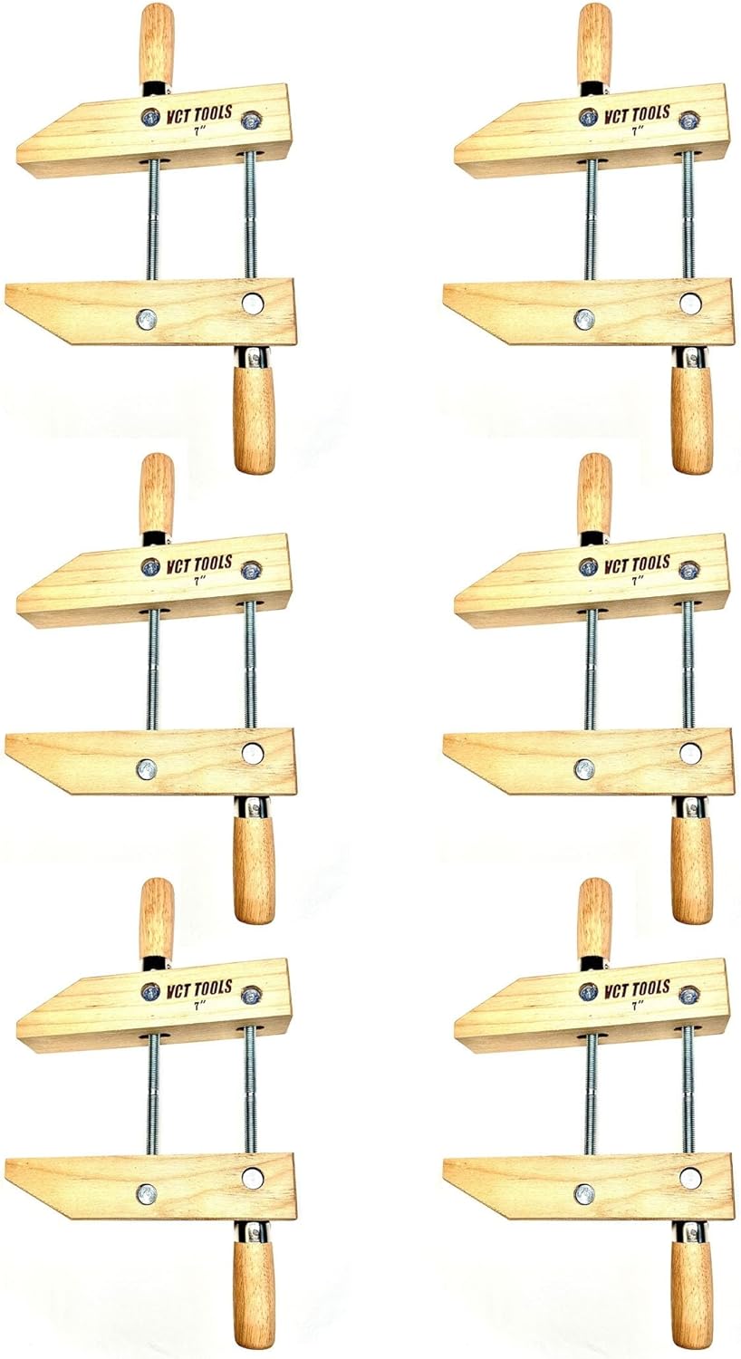VCT 7" Inch Wooden Handscrew Clamp Hand Screw Clamps for Woodworking, 6 ...