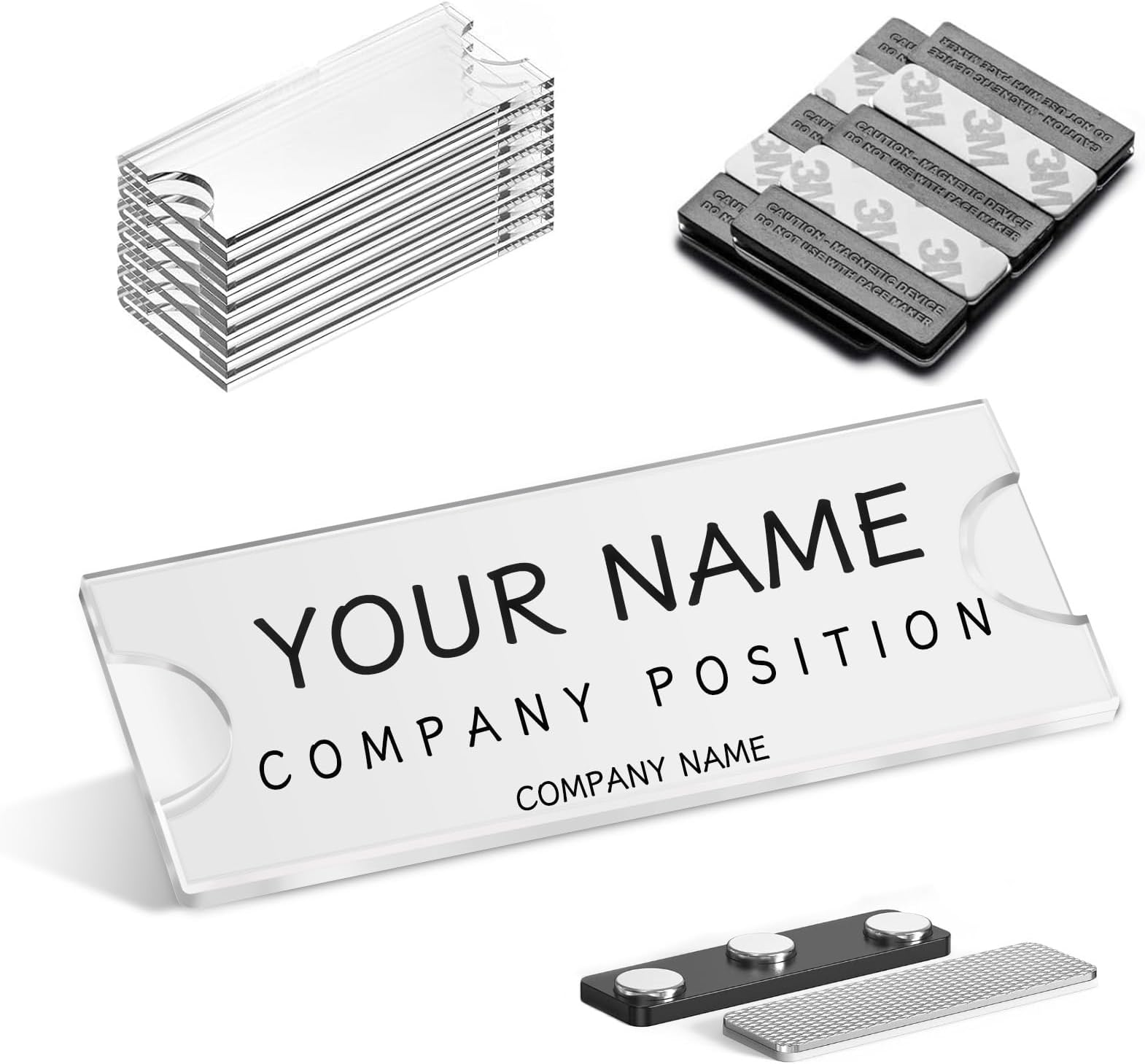 Amazon.com : Magnetic Name Tags Kit, Magnetic Badge Holders w/ 3 Strong ...