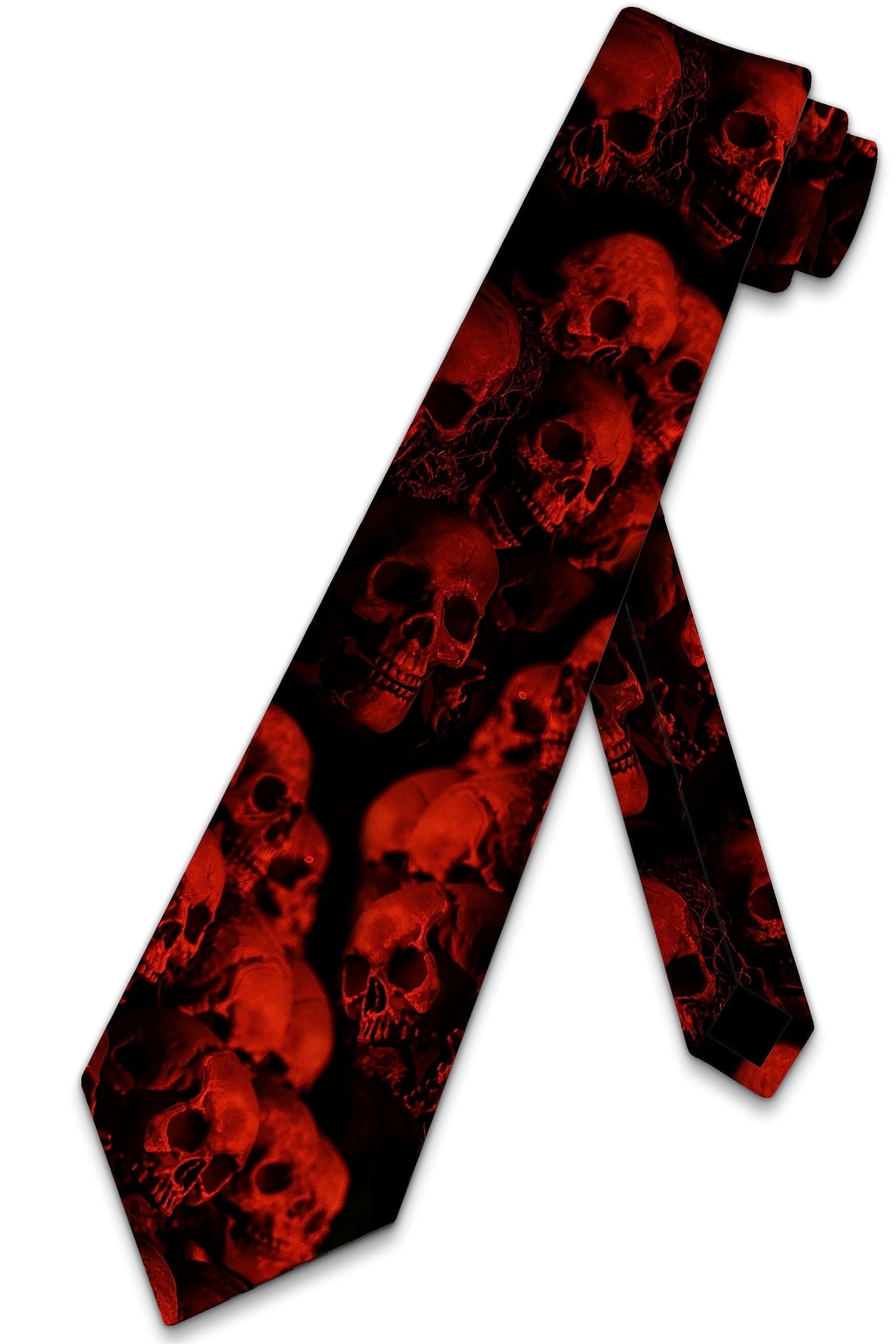 Amazon.com: Three Rooker Skull Ties Mens Halloween Necktie Red Skull ...