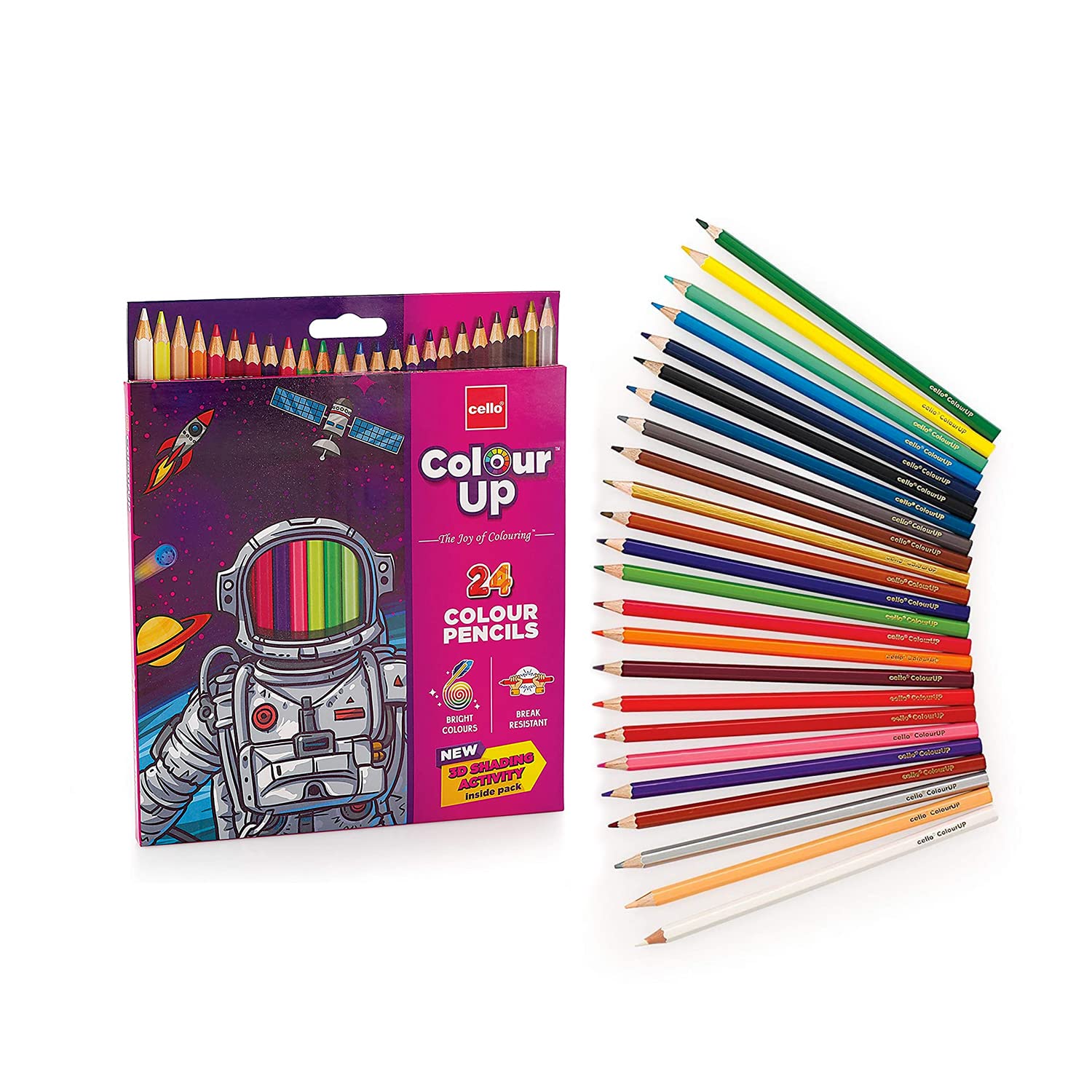 Cello ColourUp Colour Pencils, Multicolored, 24 Color Pencils : Amazon ...