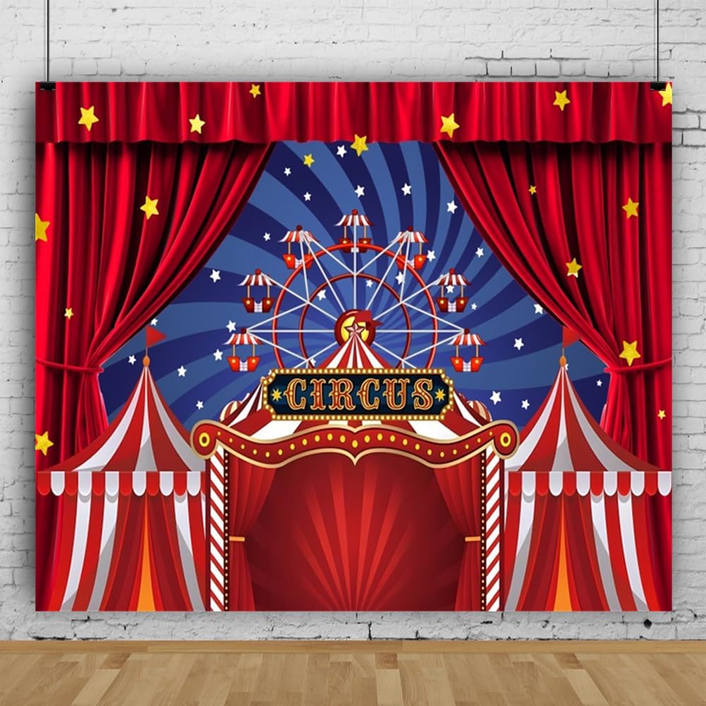 Amazon.com : Circus Carnival Backdrop Red Circus Tent Stage Curtains ...
