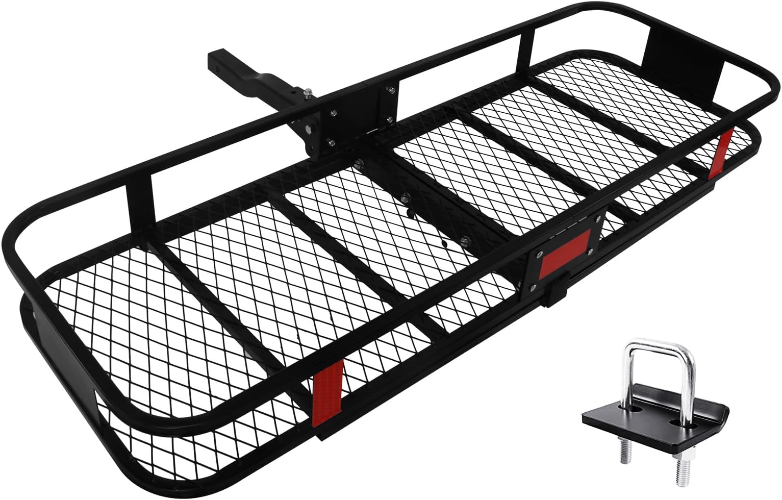 Amazon.com: Foldable Hitch Mount Cargo Rack Carrier - 60" x 20" Trailer ...