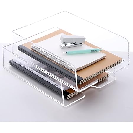 Amazon.com: Letter Tray, Clear Acrylic Paper Tray, Stackable Desk File ...