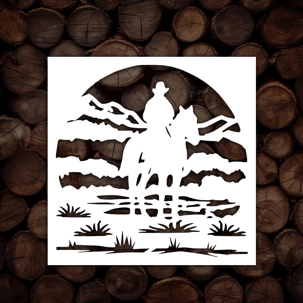 Amazon.com : Cowboy Stencil - Cowboy Stencils - Western Stencils ...