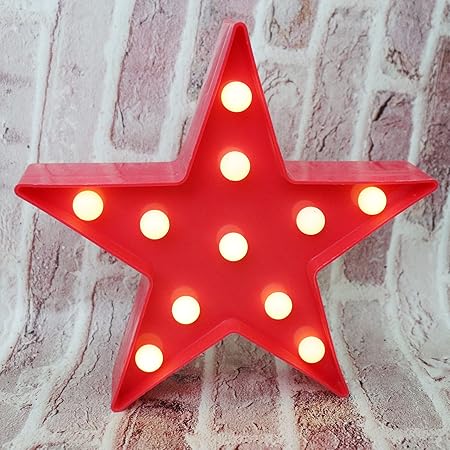 Amazon.com: 4 Pieces Star Night Lights Star Shaped LED Plastic Sign ...