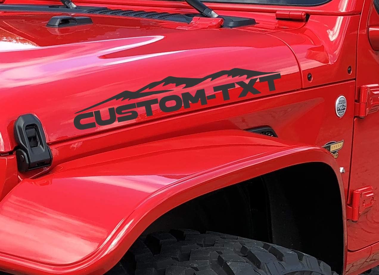Amazon.com: Custom Decal Your own Text for Jeep Wrangler Hood Decals ...