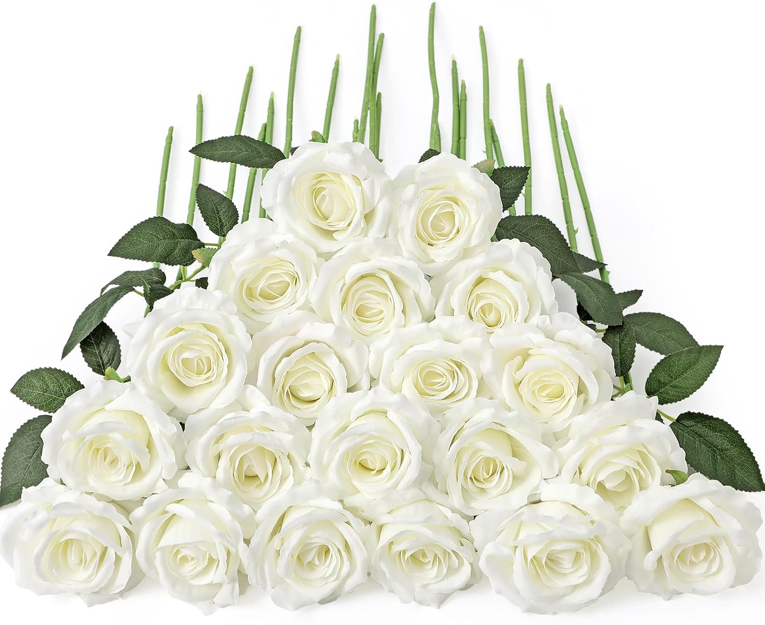 Amazon.com: Alecono 𝟮𝟬𝙋𝙘𝙨 Fake Roses, 4in 𝘽𝙞𝙜 𝗩𝗲𝗹𝘃𝗲𝘁 Flower Head White ...