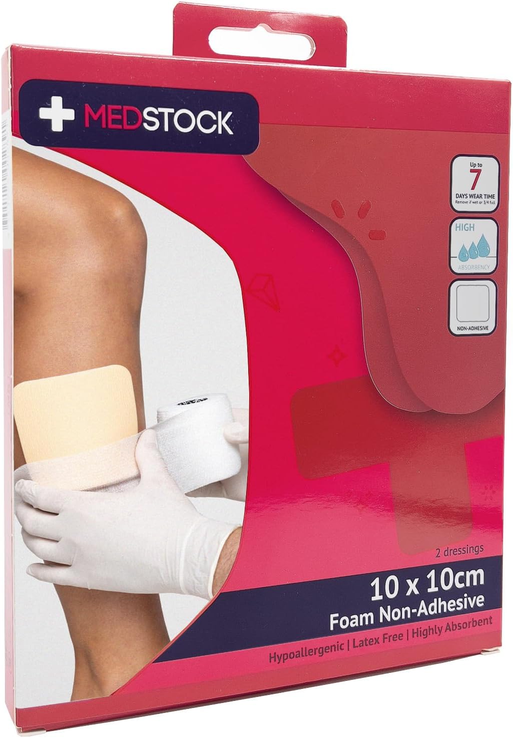 MEDSTOCK Foam Non-Adhesive Dressing Multipack - 10cm x 10cm - 2pcs ...