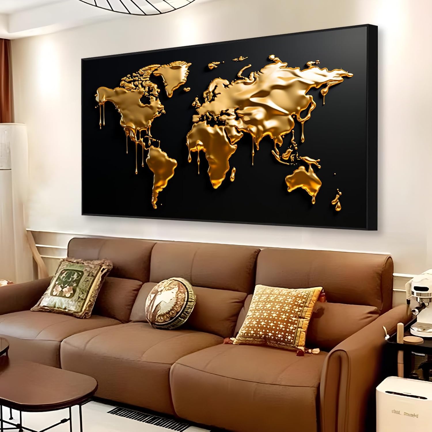Amazon.com: World Map Canvas Wall Art, Map of World For Wall Canvas ...