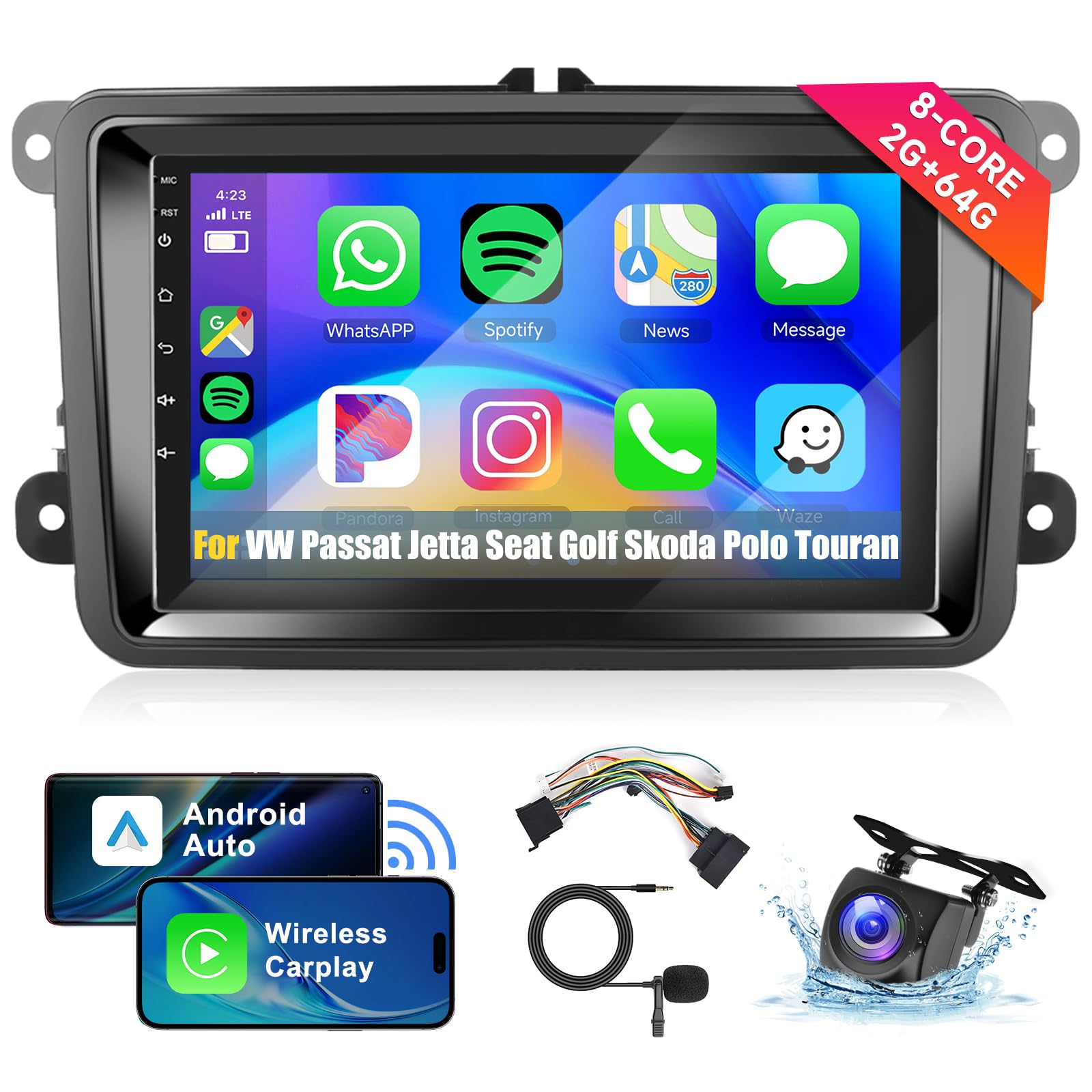 Amazon.com: for VW Passat Jetta Seat Golf Skoda Polo Touran Android Car ...