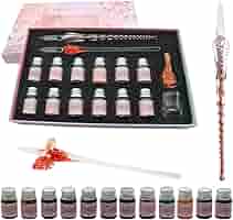 Glass Dip Pen XIAOYU Ink Set, 16 Pieces Calligraphy Pens Set 12 ...